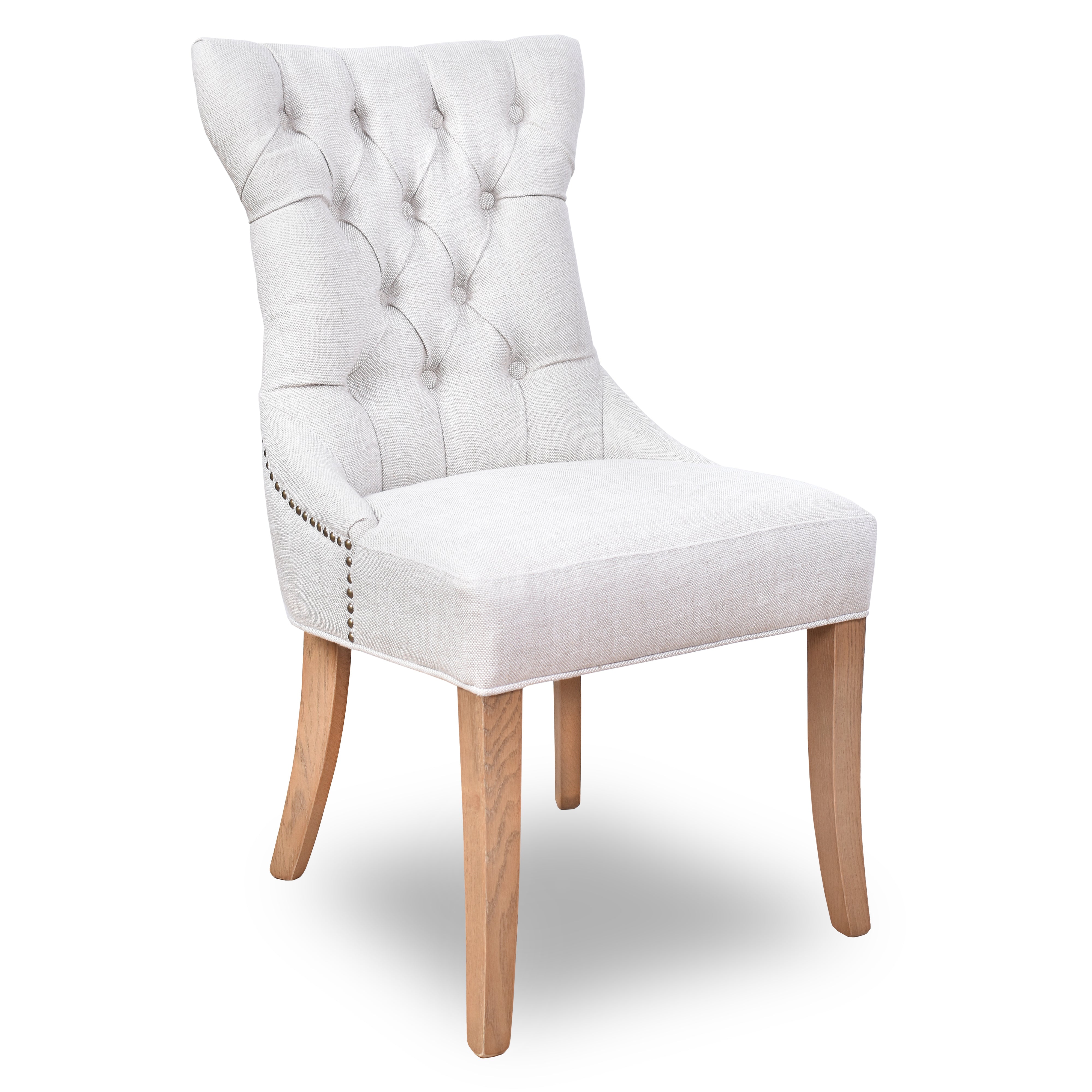 Bjorn Dove Grey Linen High Back Dining Chair Briarsmoke