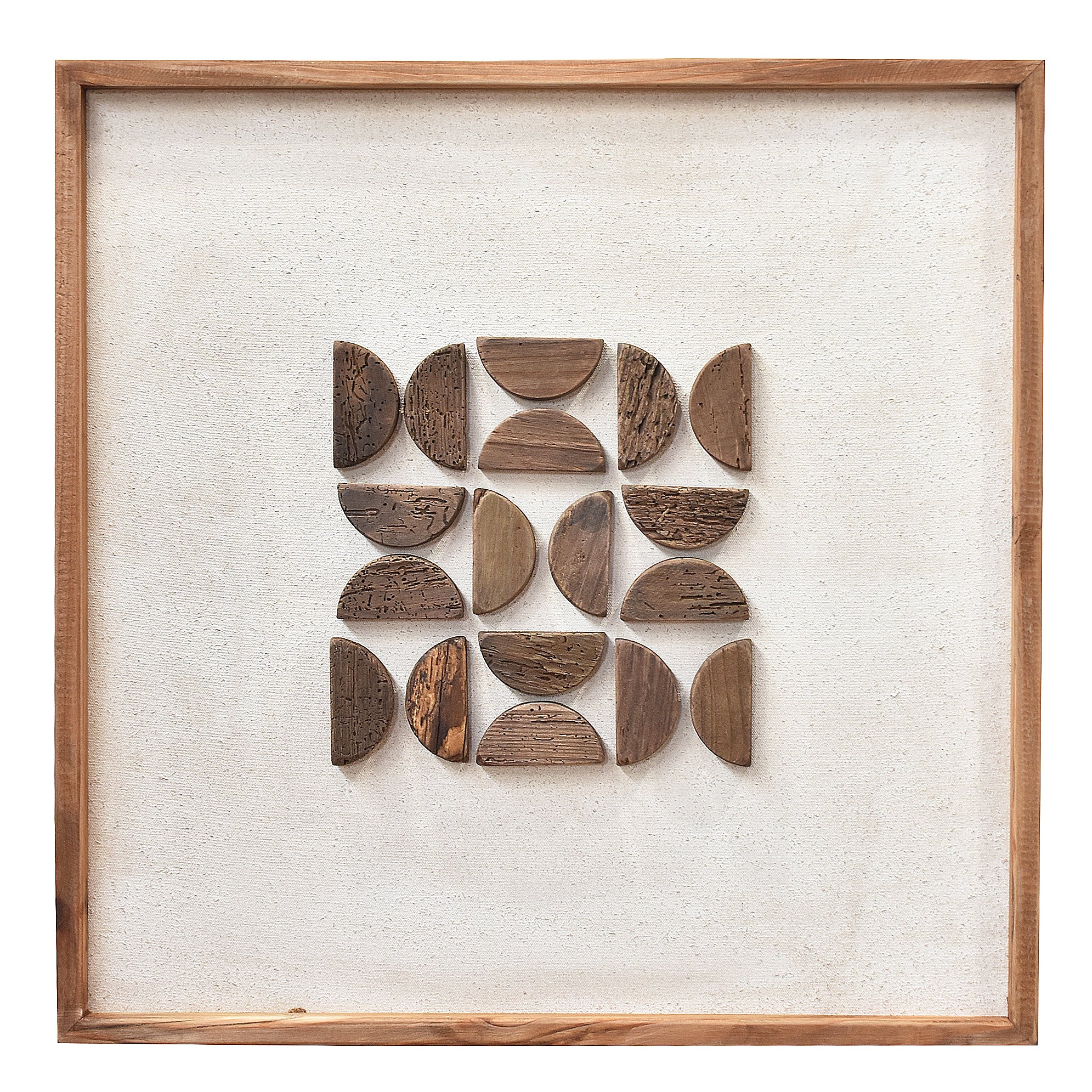 Flipped Timber Wall Art 62x62 - Bold Brown on White