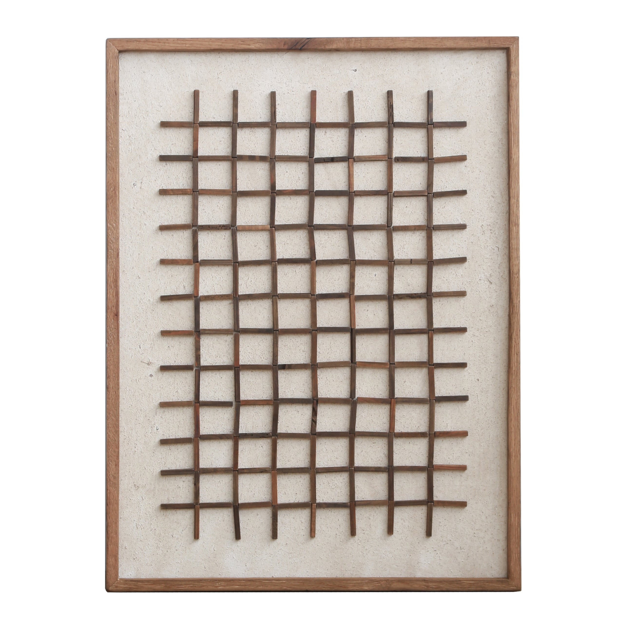 Hash Timber Wall Art 62x82 - Brown on White