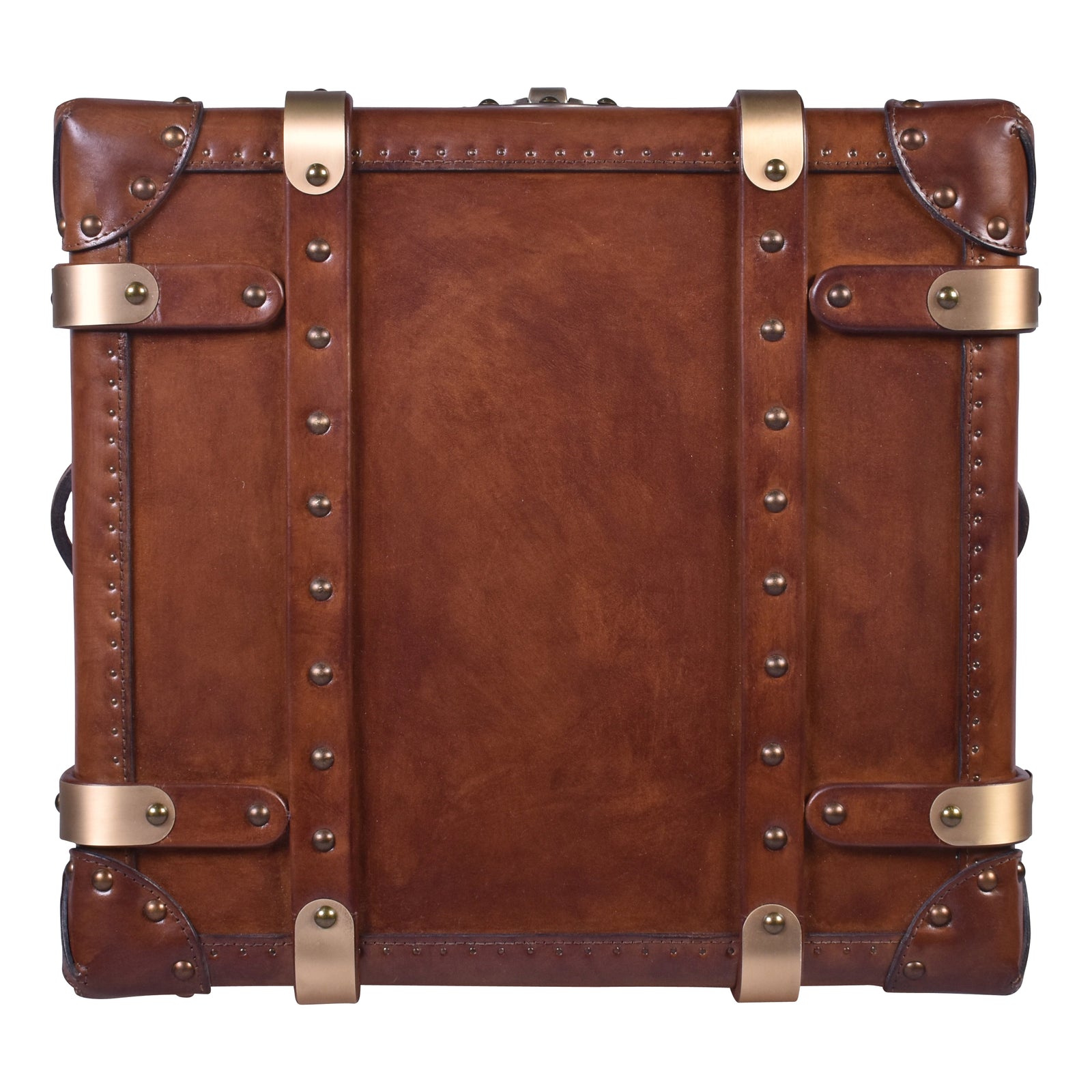 Vintage Leather Trunk Side Table