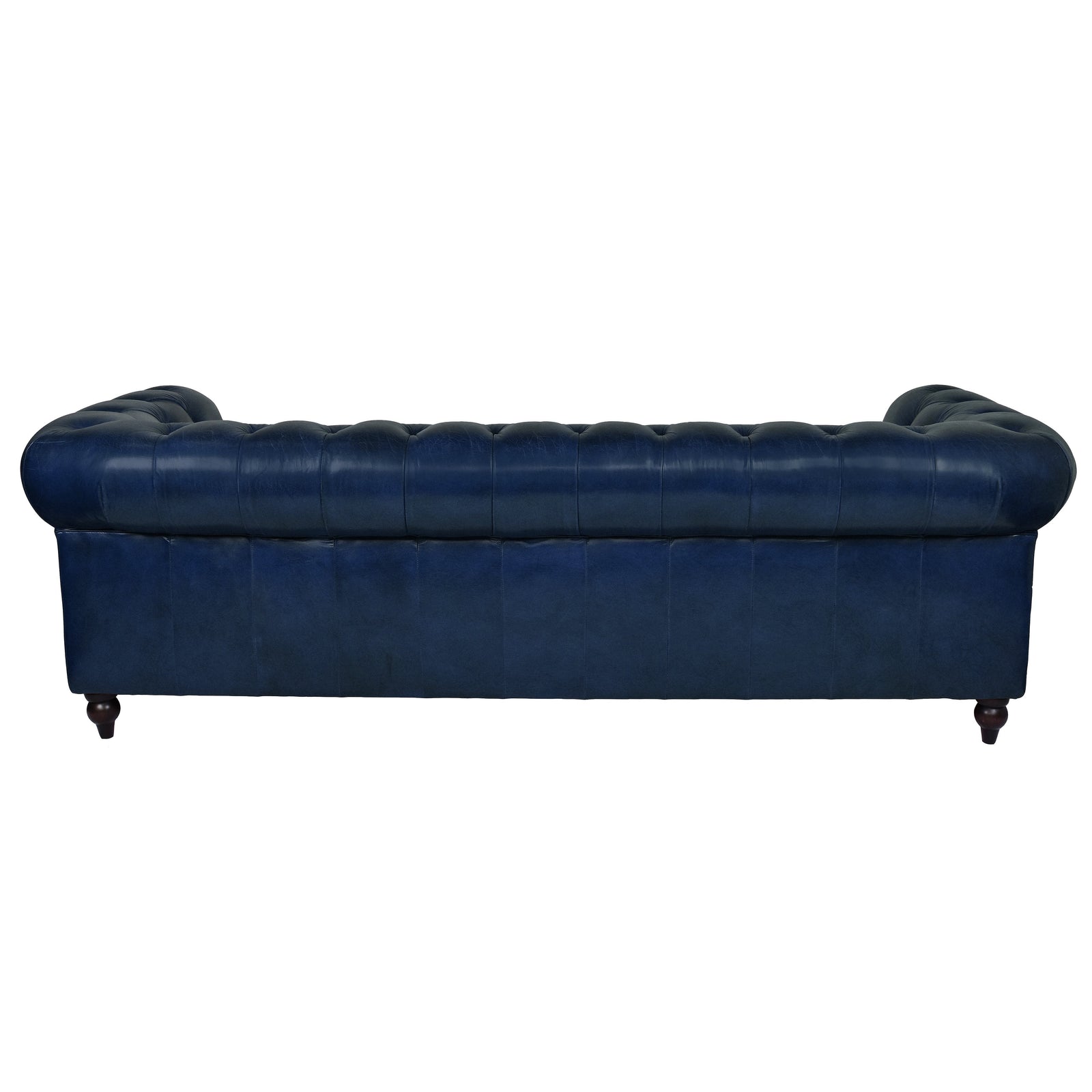 Windsor 4 Seater Blue Leather Chesterfield Sofa