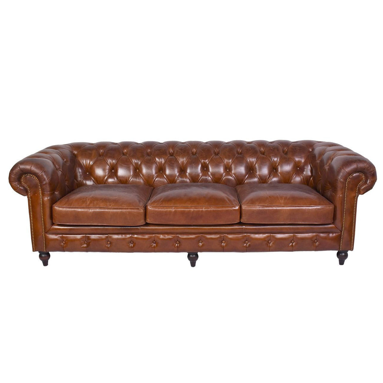 Windsor 4 Vintage Leather Chesterfield - Premium Leather Sofas